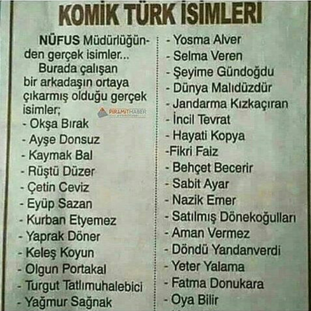 komik ad soyad kombinasyonları #1355876 - uludağ sözlük galeri